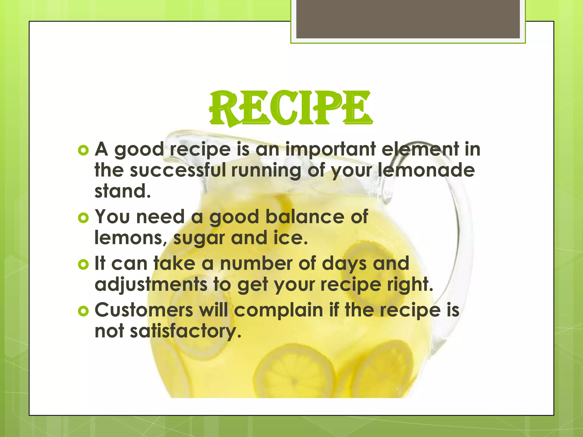 Lemonade stand | PPTX