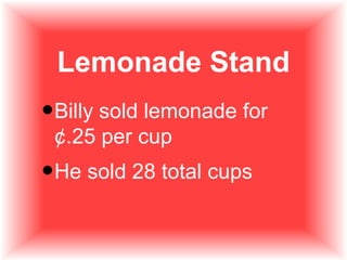 Lemonade Stand Pp | PPT