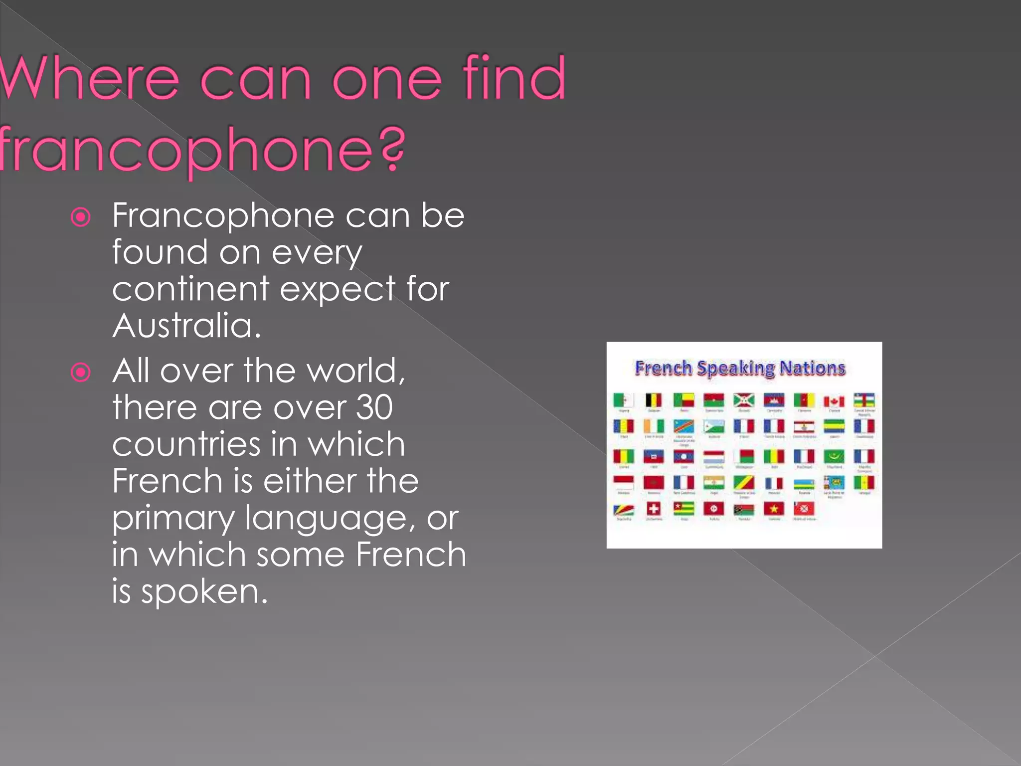 Le monde francophone | PPTX