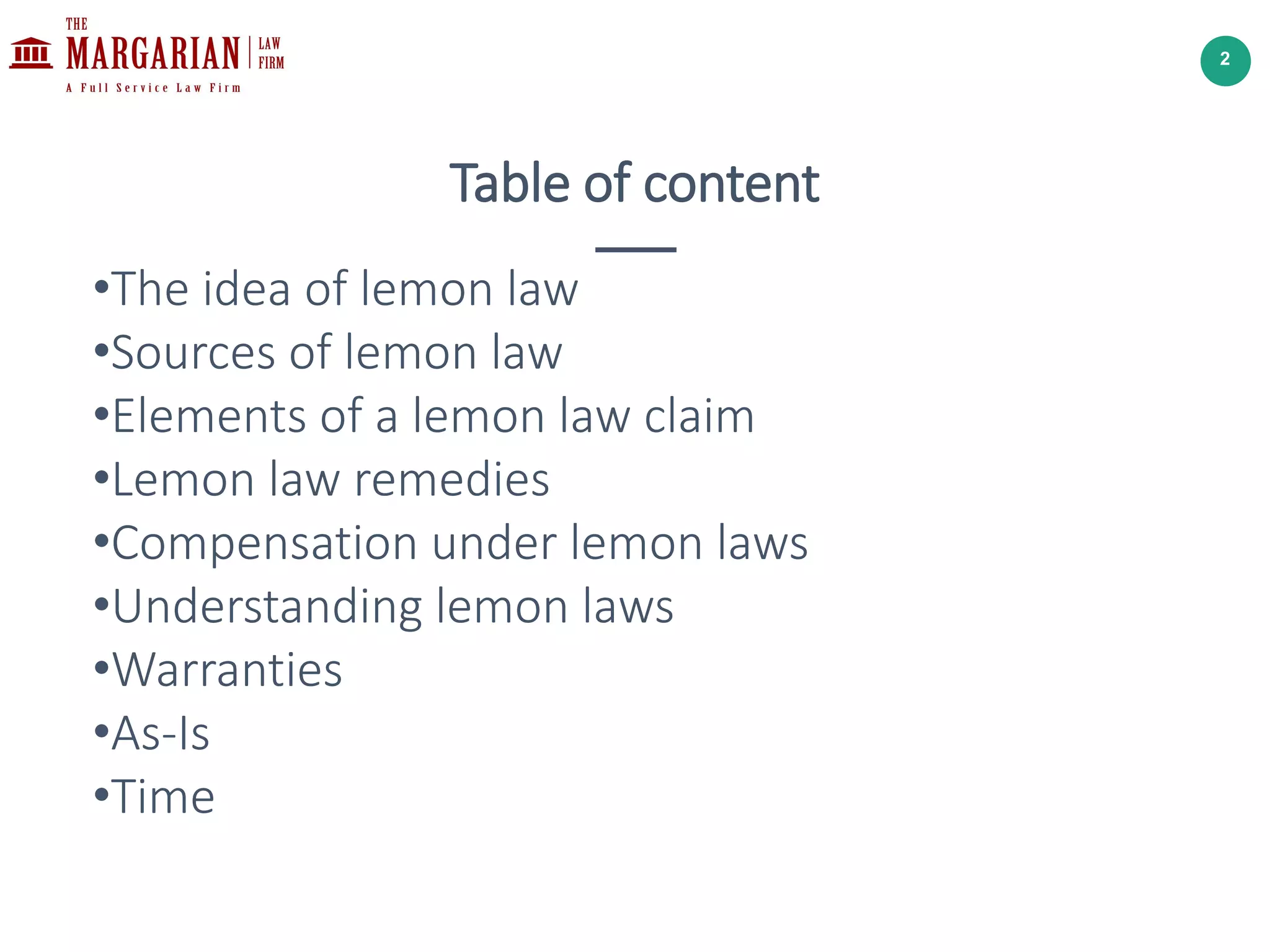 What is "The Lemon law"? | PPTX