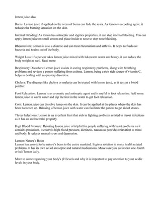 Lemon or lemon juice | ODT