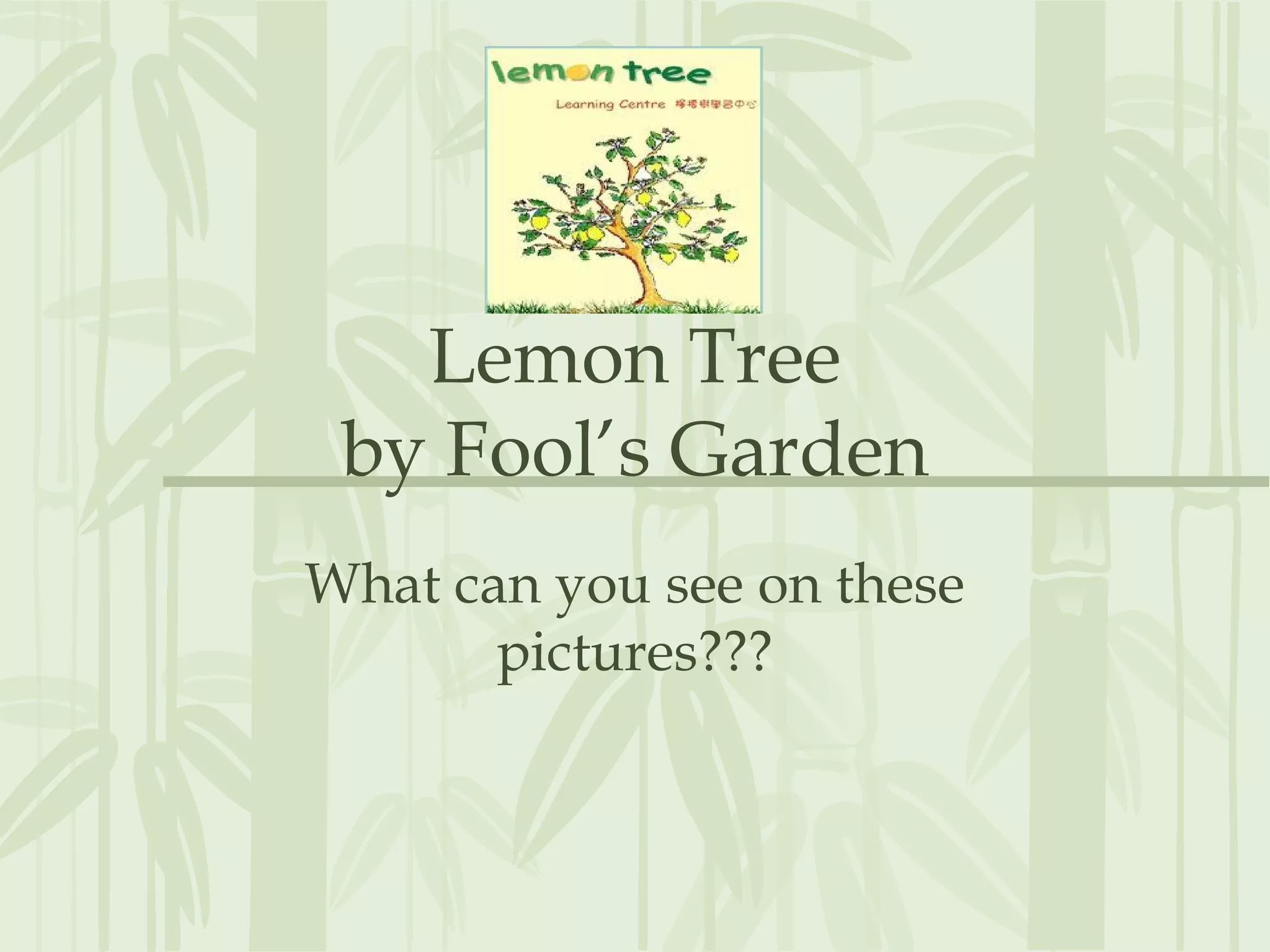 Lemon tree illustrated vocabulary | PPT