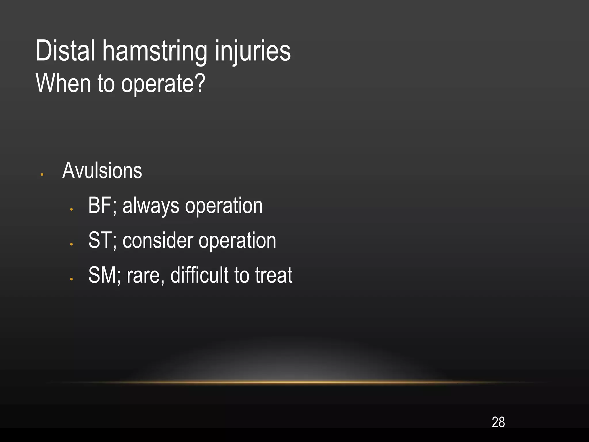 Lasse Lempainen - Hamstring injuries: When is surgery indicated? | PPT
