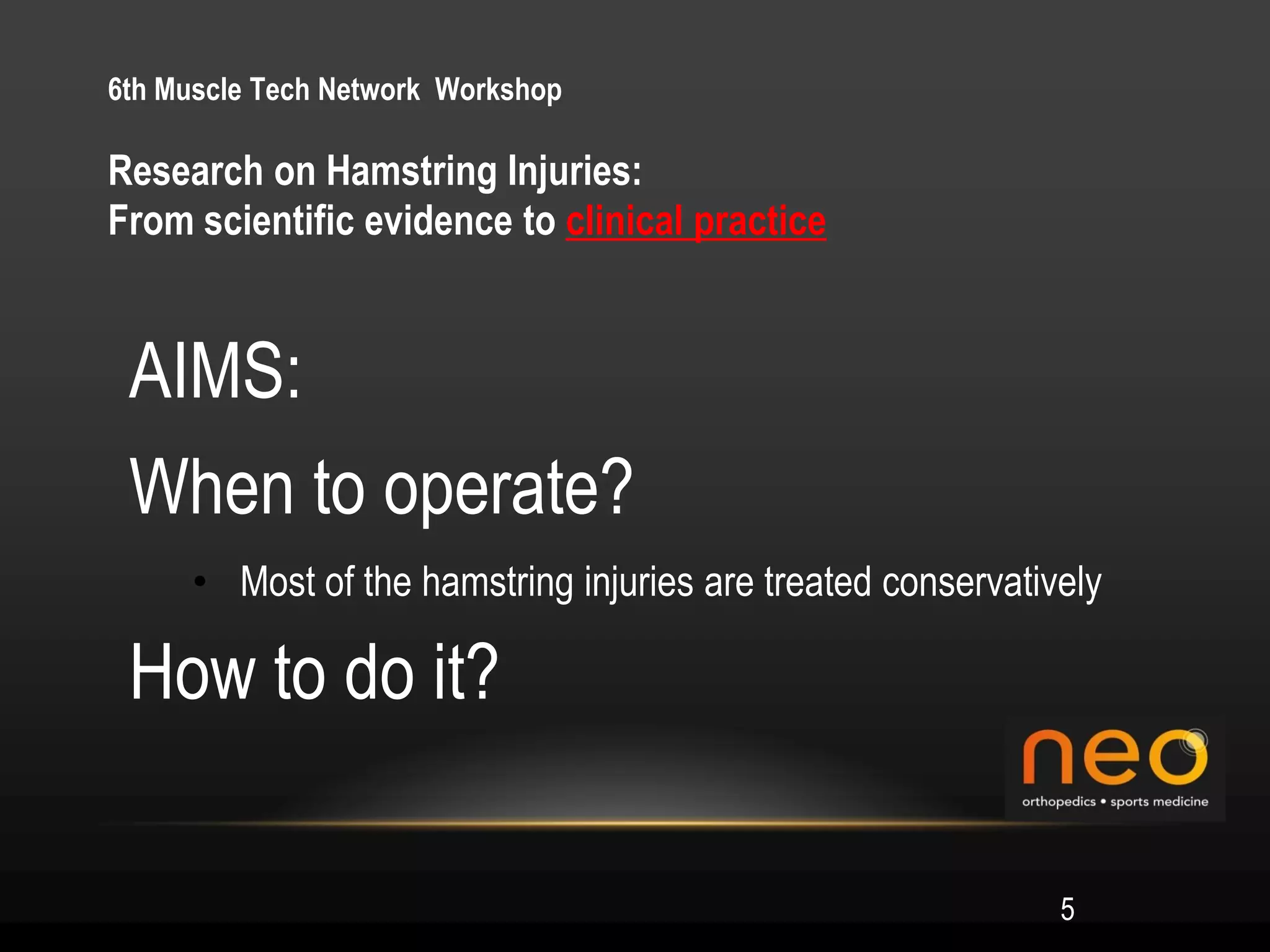 Lasse Lempainen - Hamstring injuries: When is surgery indicated? | PPT