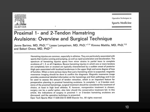 Lasse Lempainen - Hamstring injuries: When is surgery indicated? | PPT