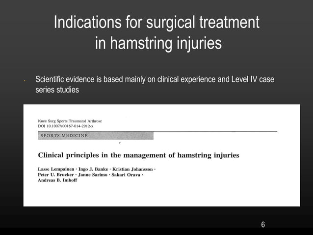 Lasse Lempainen - Hamstring injuries: When is surgery indicated? | PPT