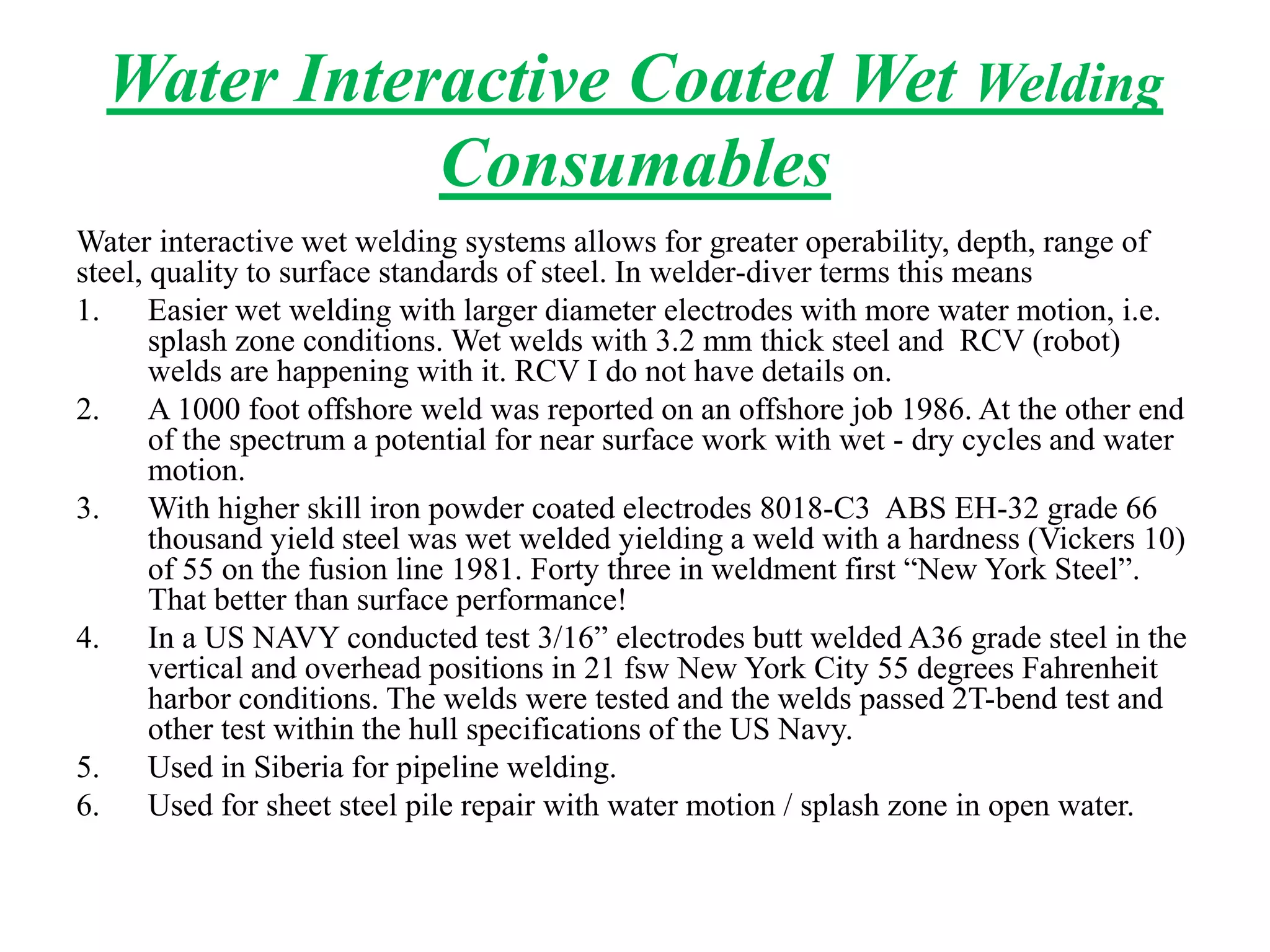 Len andersen 914 536-7101 underwater welding engineer | PPTX
