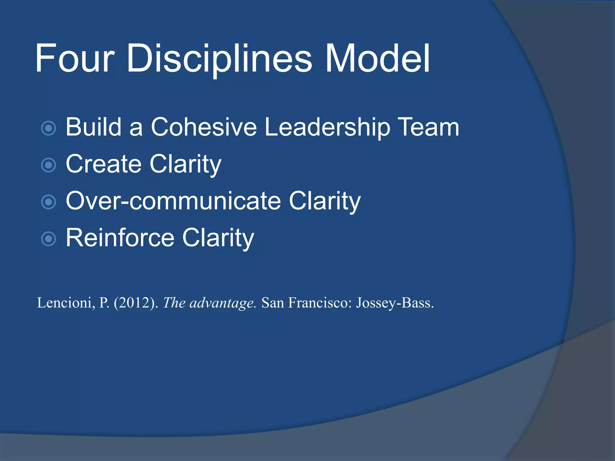 Lencioni organizational health | PPT