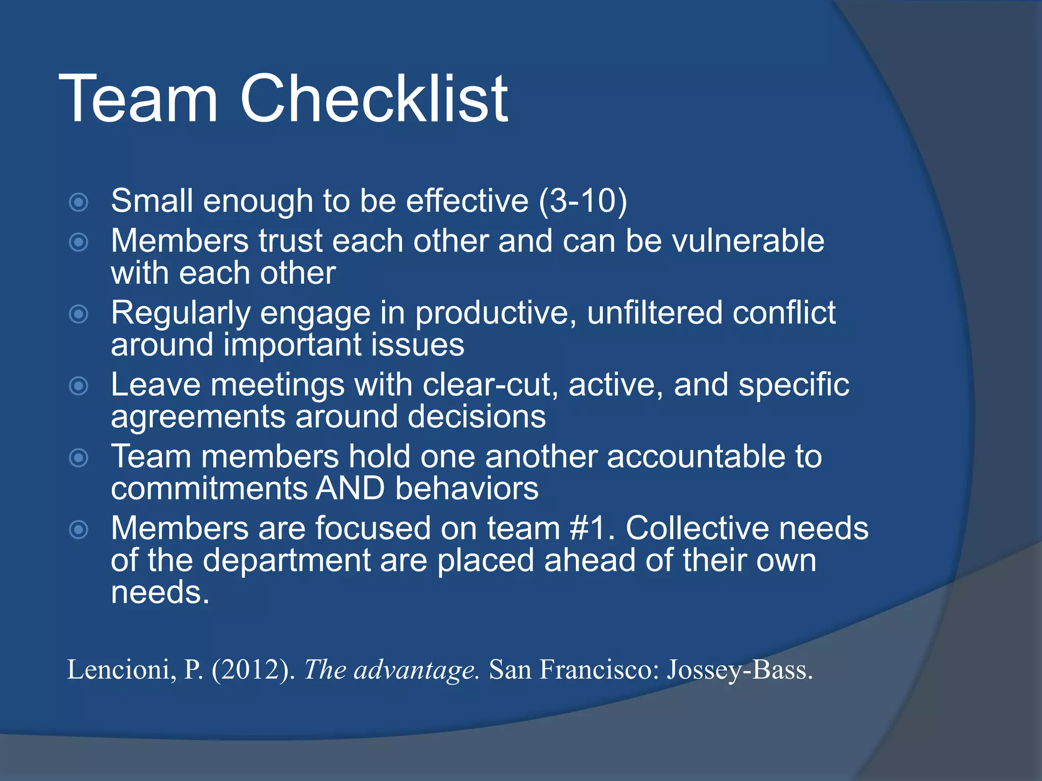 Lencioni organizational health | PPT
