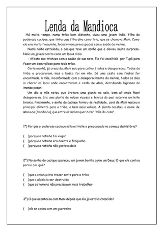 HISTÓRIA DE MANI e a MANDIOCA | A Real História da Lenda da Criatura do