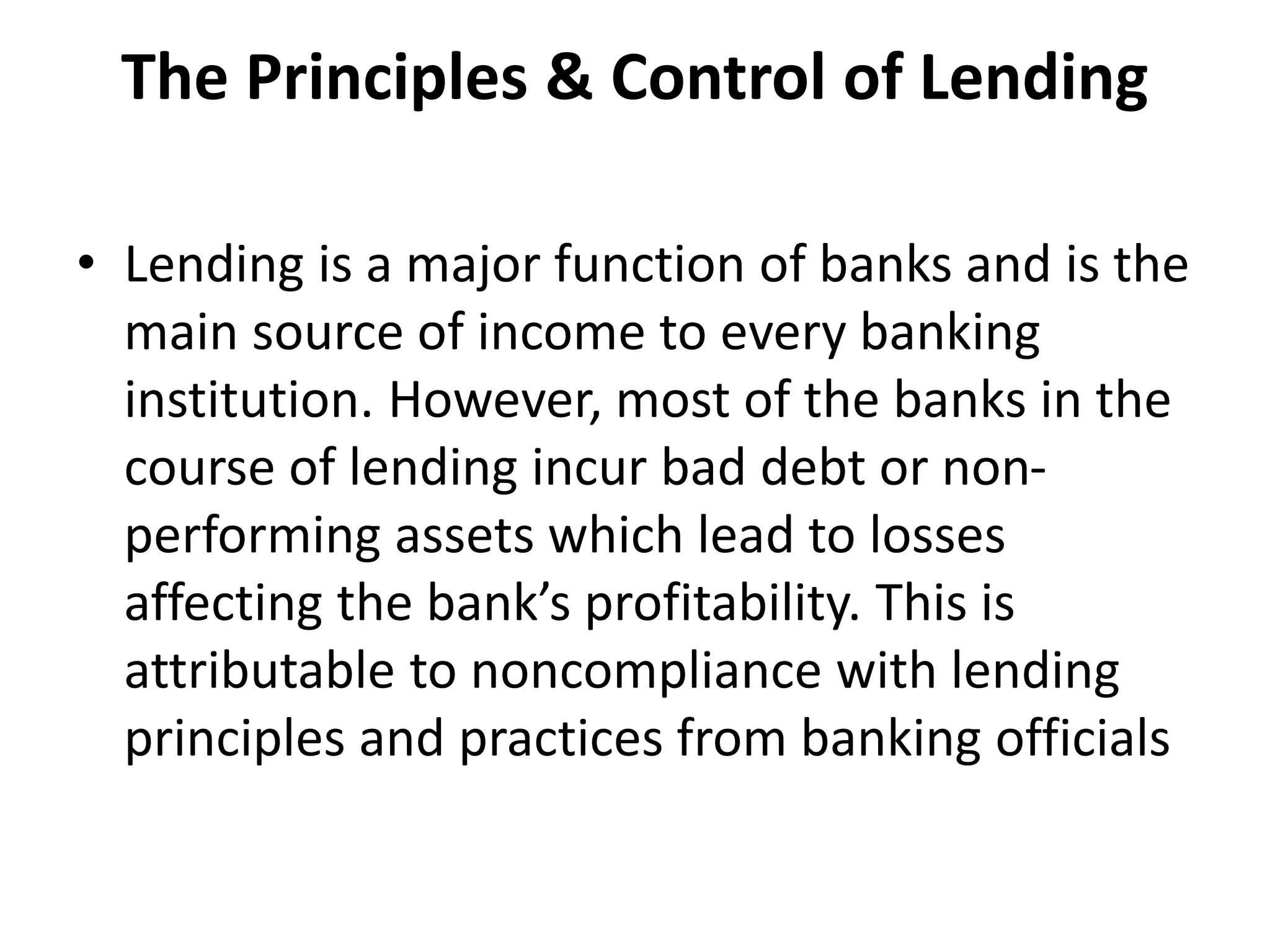 Lending Principles In Commercial Banking.ppt