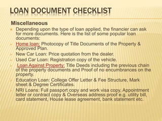 Lending process with KYC for Loans | PPTX
