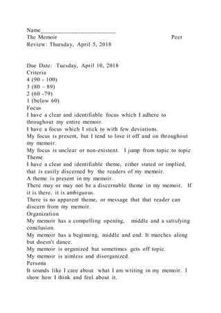 Leng 111 the memoir | DOCX