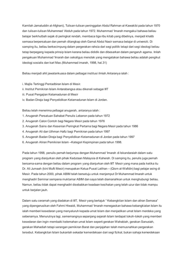 [Lengkap] biografi muhammad imarah | PDF