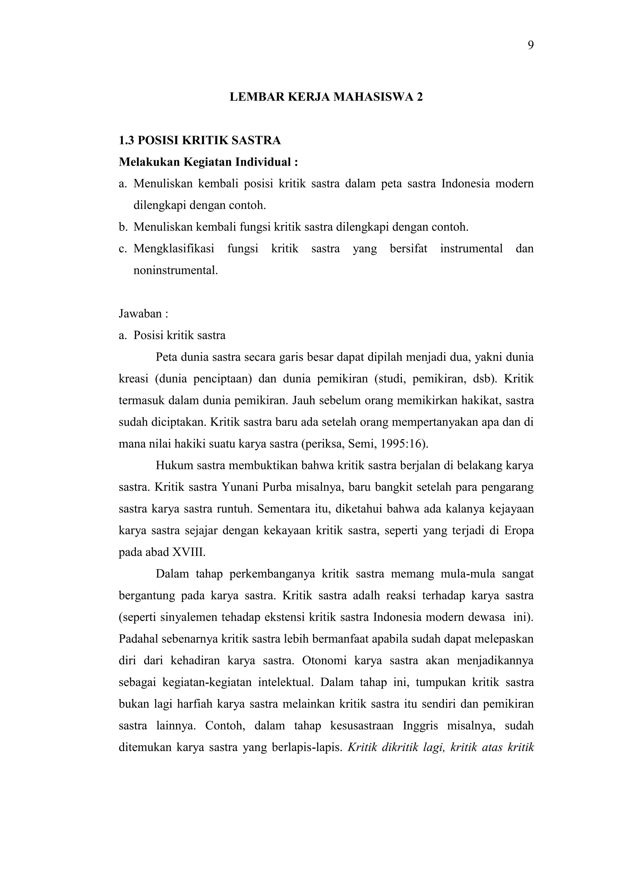 Lengkap lembar kerja mahasiswa 1 | PDF