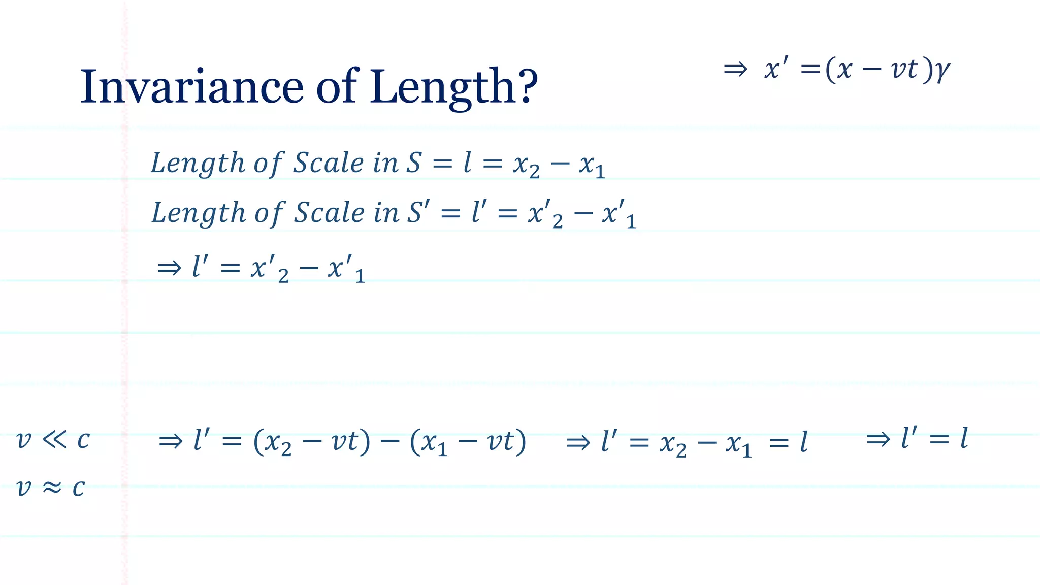 Length contraction - Special Relativity | PPT