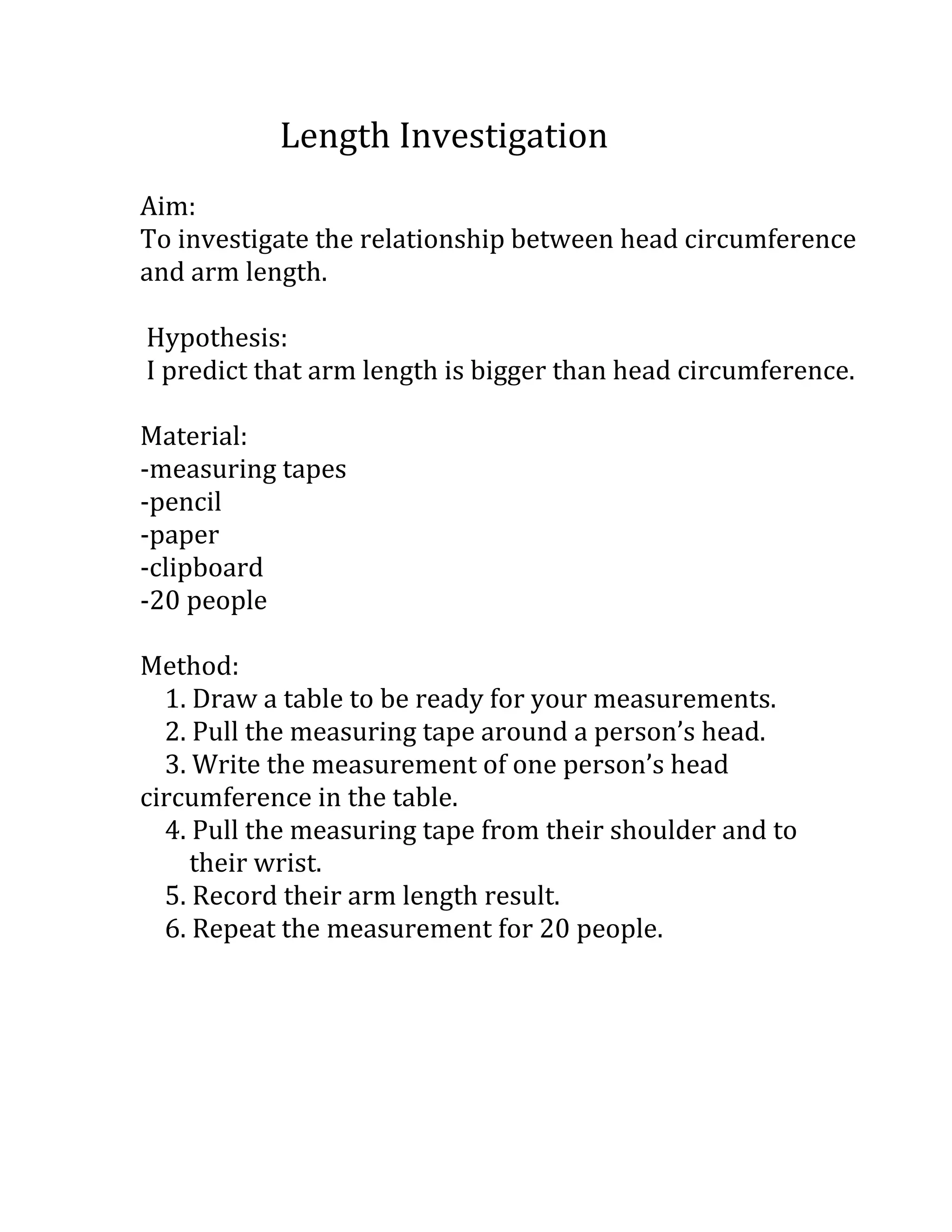 Length investigation | DOCX