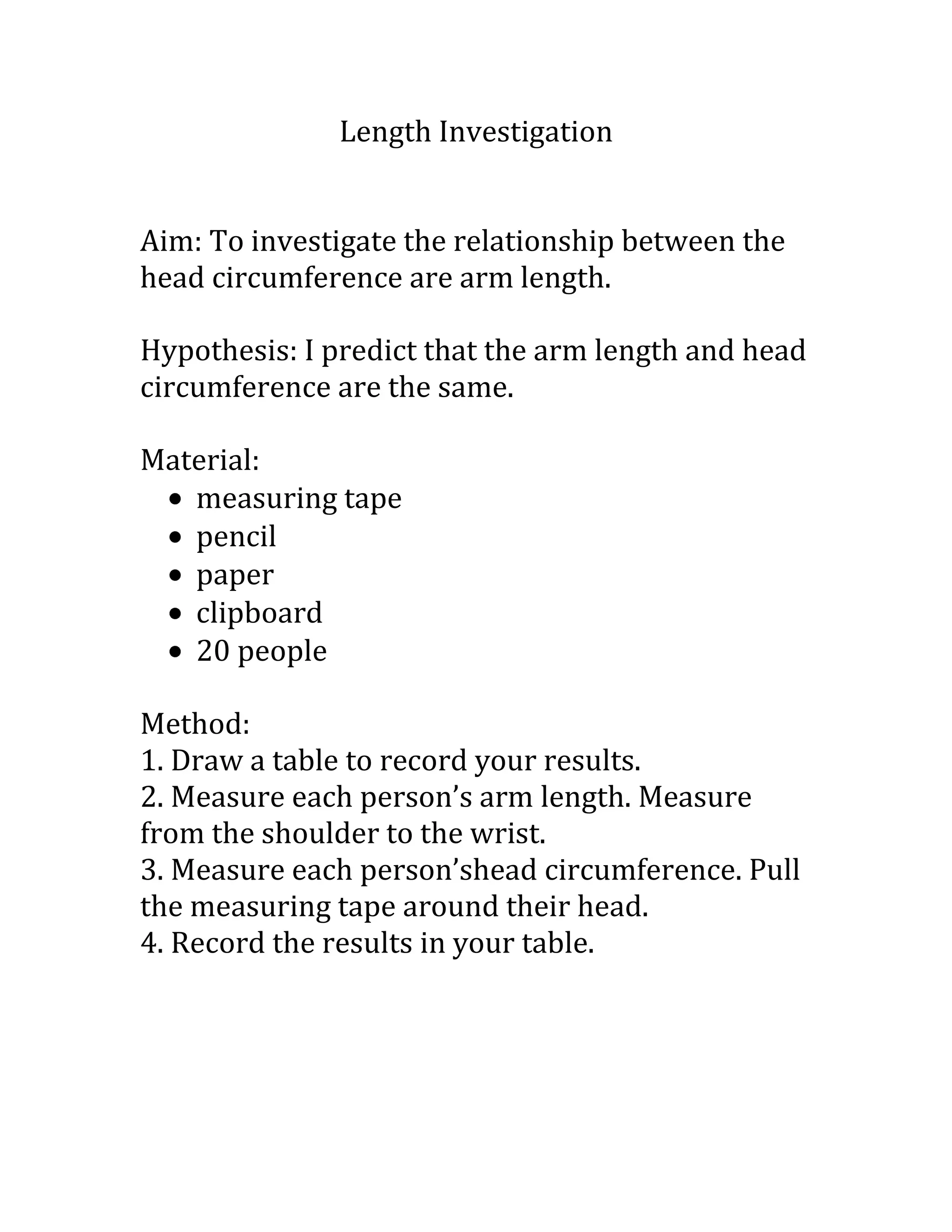 Length investigation | DOCX