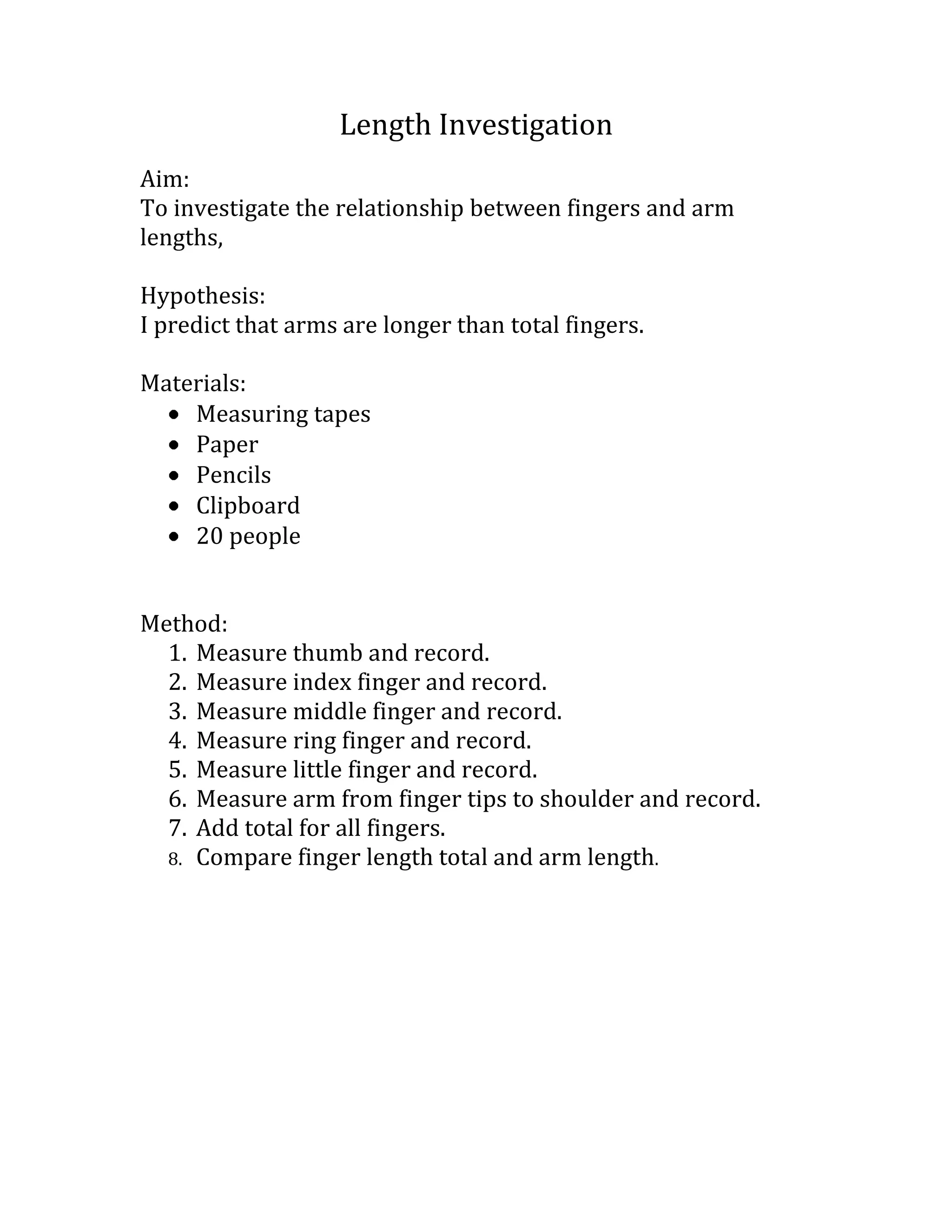 Length investigation | PDF
