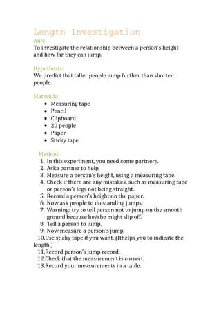 Length investigation | DOCX
