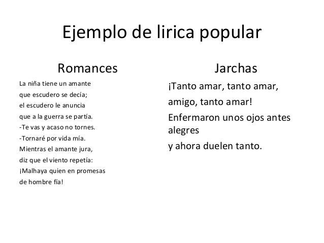 Lírica culta y popular