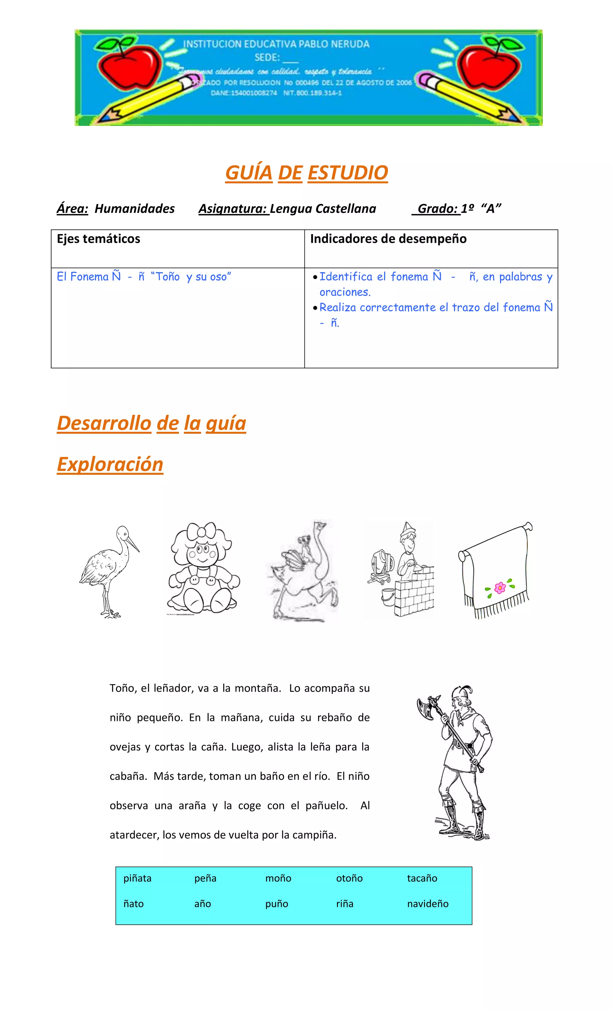 Lengua catellana grado 1 | PDF