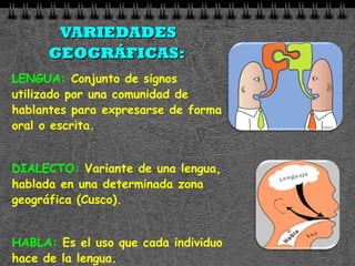 Lenguaje, Lengua, Habla, Dialecto, etc. | PPT