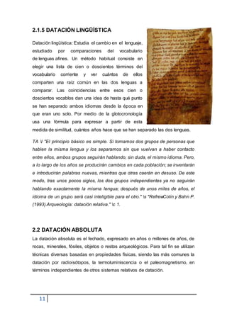 MÈTODOS DE DATACIÒN :RELATIVA Y ABSOLUTA(AREQUEOLOGÌA) | DOCX