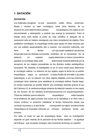 MÈTODOS DE DATACIÒN :RELATIVA Y ABSOLUTA(AREQUEOLOGÌA) | DOCX