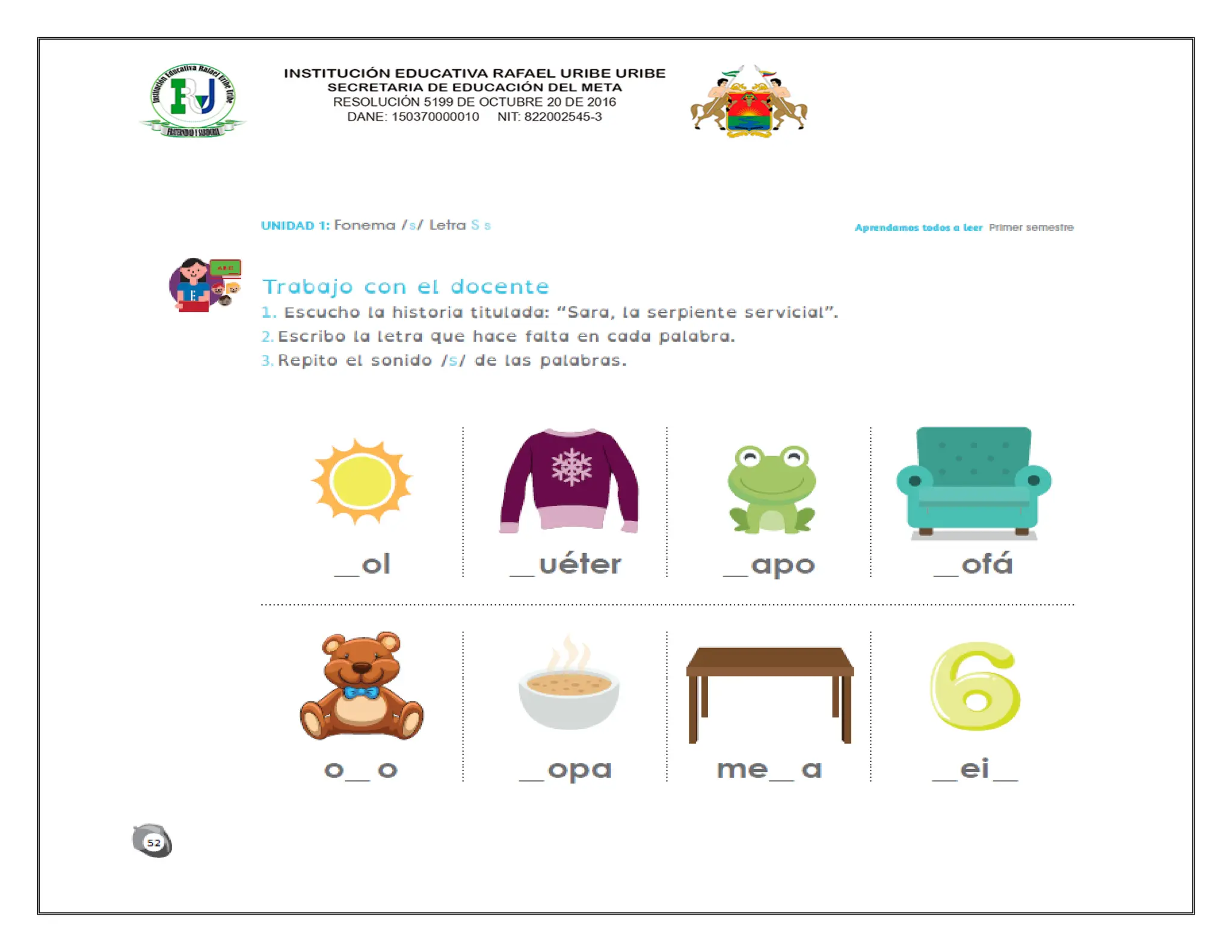 guias de lenguaje letras para grado primero | PPT
