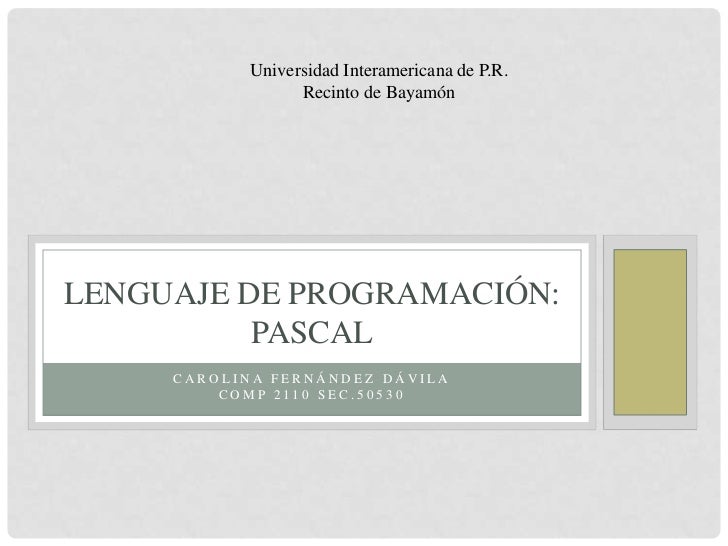 Lenguaje De Programación Pascal