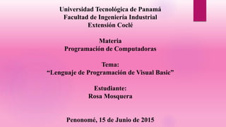 Lenguaje de programacion de visual basic | PPTX
