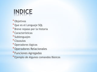 Lenguaje estructurado sql | PPTX