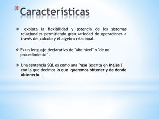 Lenguaje estructurado sql | PPTX