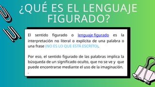 LENGUAJE FIGURADO. ESPECIAL AUTISMO TEA 1 | PPTX