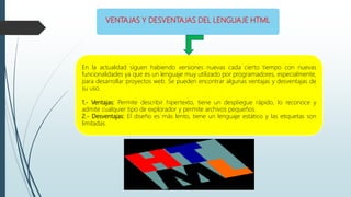 Lenguaje html y sus usos | PPTX