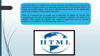 Lenguaje html y sus usos | PPTX