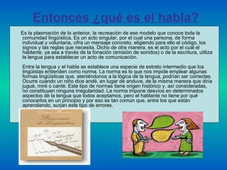 Lenguaje la lengua y habla | PPT