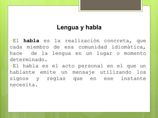 Lenguaje, lengua y habla | PDF