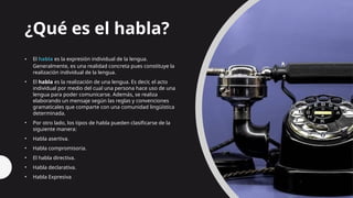 Lenguaje lengua y habla-presentación para estudiantes | PPTX