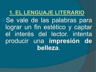 Lenguaje literario | PPTX