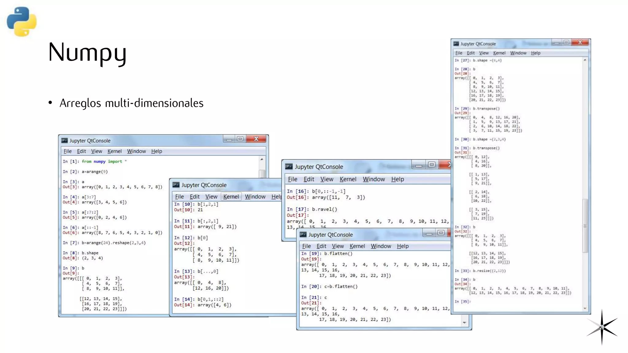 Lenguaje python en I+D. Numpy, Sympy y Pandas | PPSX