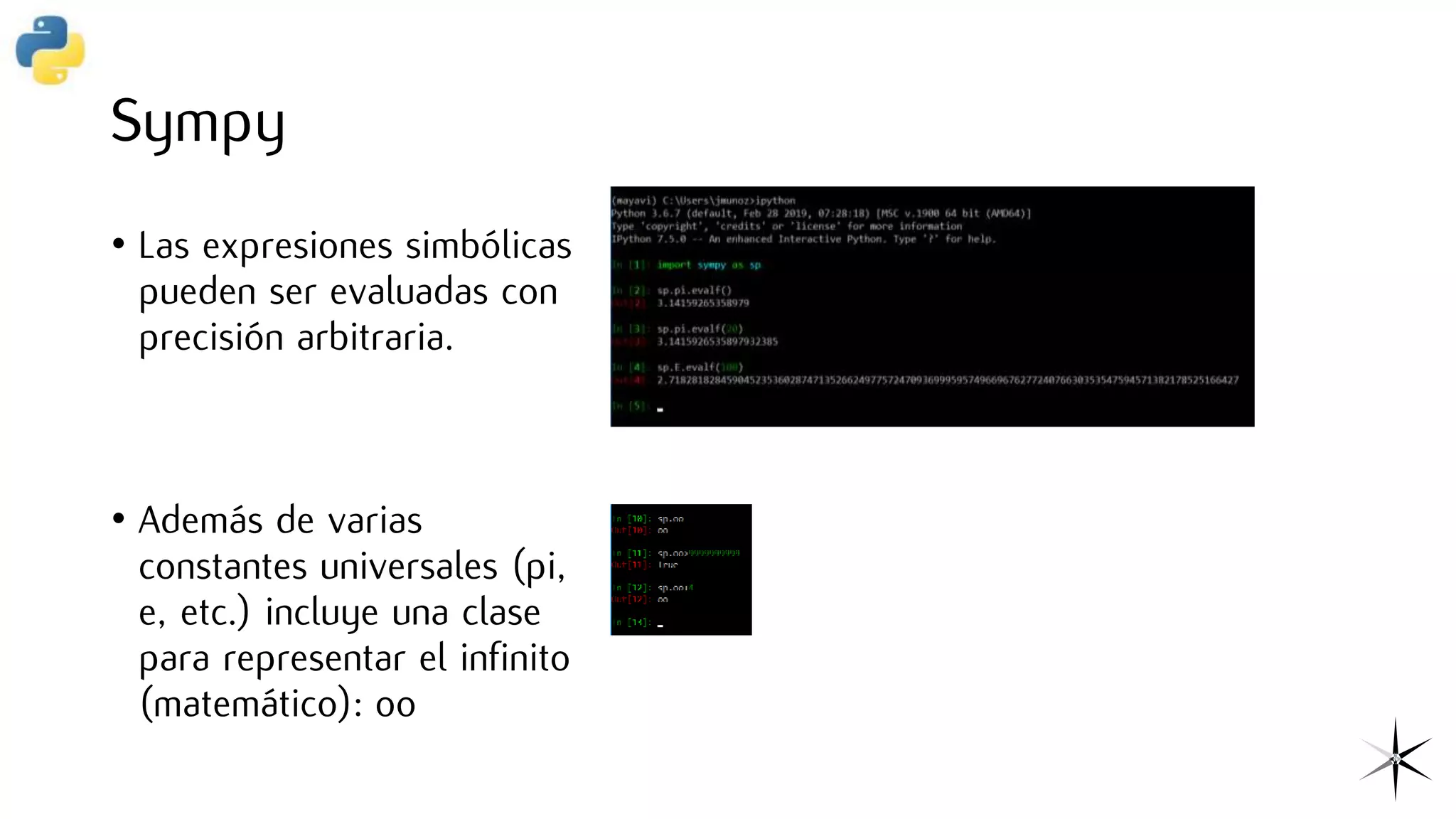 Lenguaje python en I+D. Numpy, Sympy y Pandas | PPSX