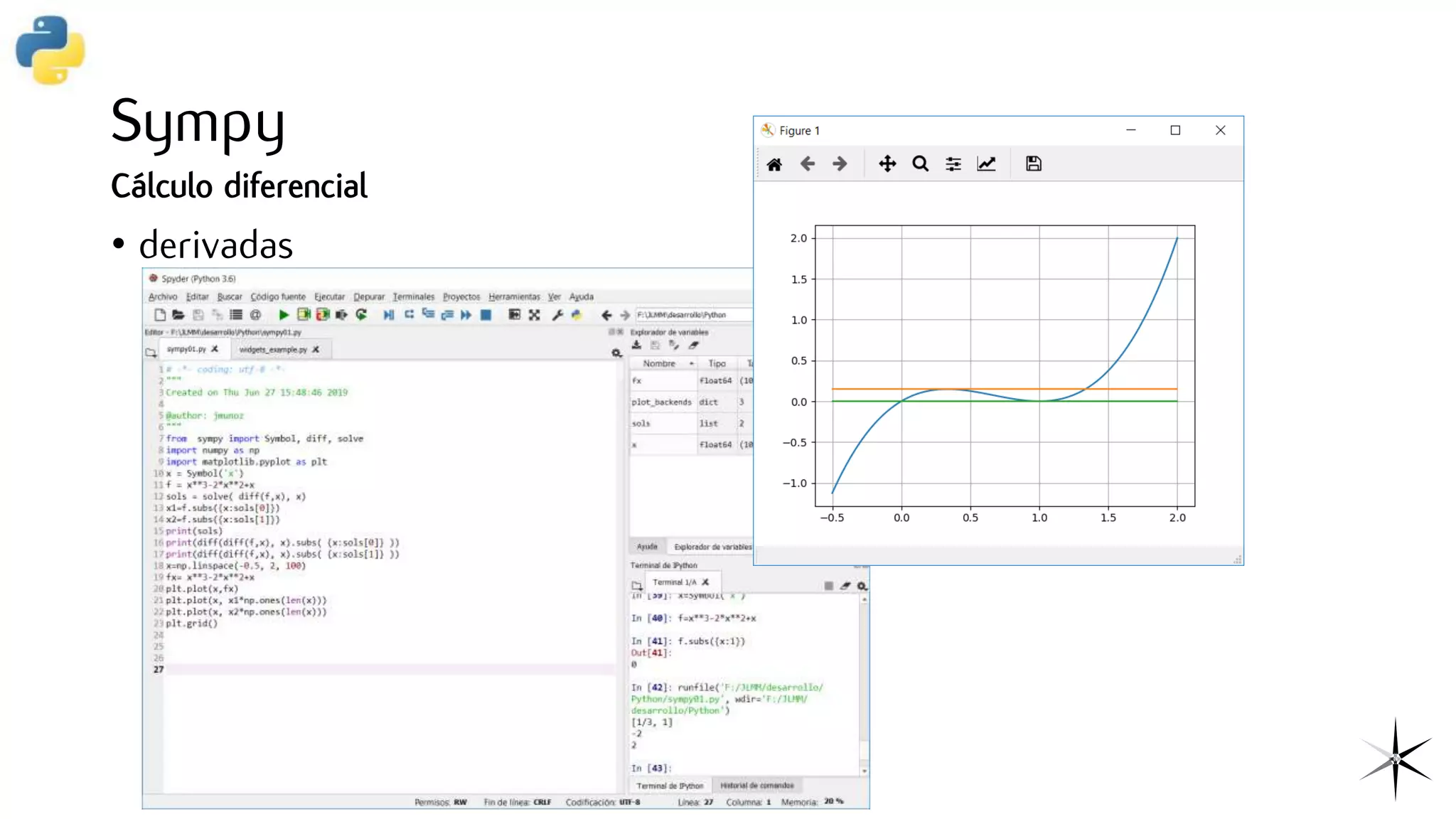 Lenguaje python en I+D. Numpy, Sympy y Pandas | PPSX