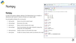Lenguaje python en I+D. Numpy, Sympy y Pandas | PPSX