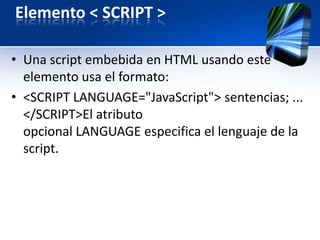 Lenguaje script | PPTX