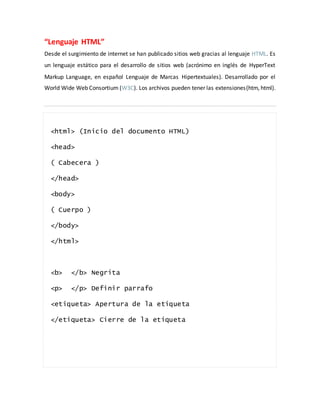Lenguajes de desarrollo web | PDF