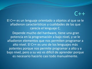 Lenguajes de programacion (exposicion) | PPTX