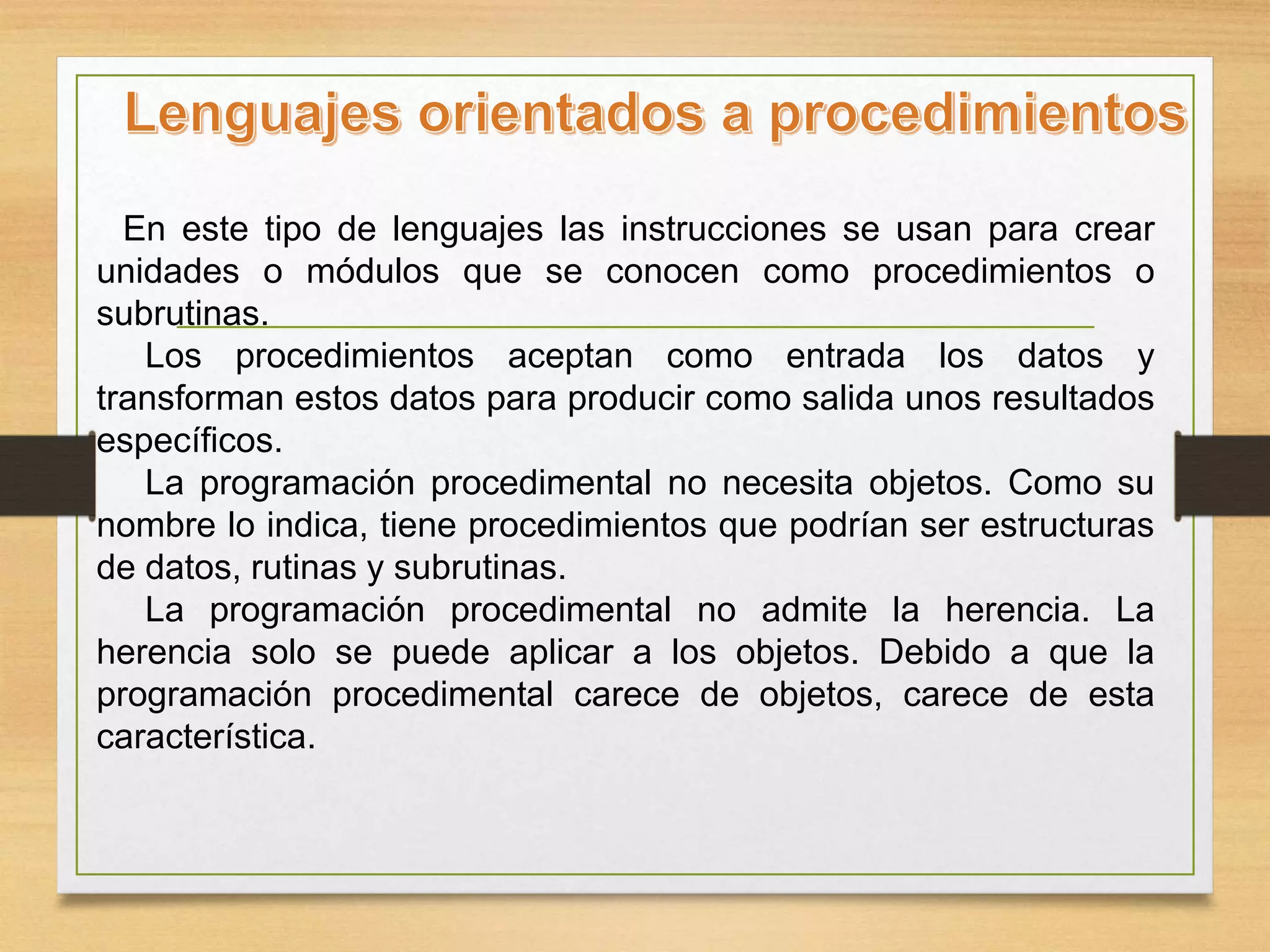 Lenguajes orientados a procedimientos | PPTX | Programming Languages ...
