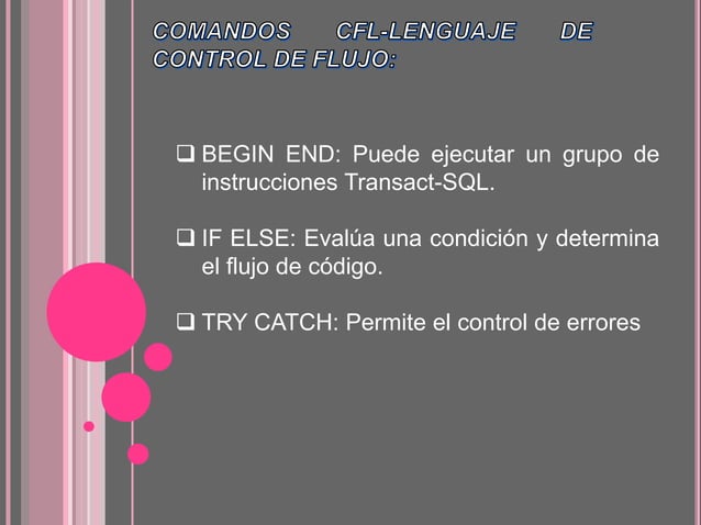 LENGUAJE TRANSACT SQL | PPTX | Databases | Computer Software and ...